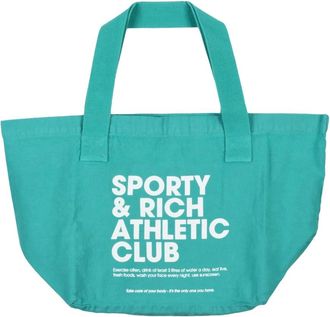 Sporty & Rich Femme, Sacs, Bleu, Taille: ONE Size Canvas Shopper