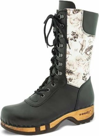 Woody Woody Femme Ramona Botte mi-Mollet, Rose Bianco, 39 EU