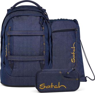 Satch Pack Set Set 3 teilig ab 5. Klasse ergonomisch 30L Stauraum mit Schlamperbox Sportbeutel