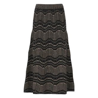 D.exterior Lurex Geometrisches Pailletten-Midi-Rock - - Skirts - Damen - Schwarzk - M