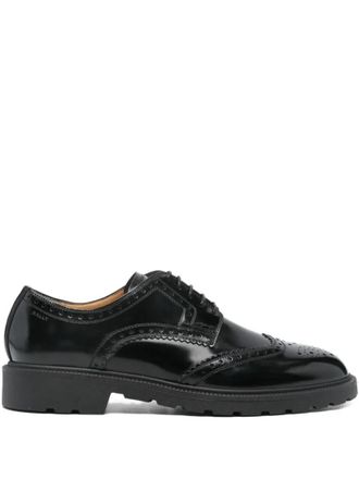 Bally Brogue Detail Lace-Up Flat Shoes - Gr. 10 - in Schwarz