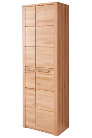 Linea Natura Garderobenschrank, Buche, Holzwerkstoff, Kernbuche, massiv, 8 F&auml;cher, 65x201x40 cm, Beim&ouml;bel erh&auml;ltlich, Garderobe, Garderobenschr&auml;nke, Garderobenschr