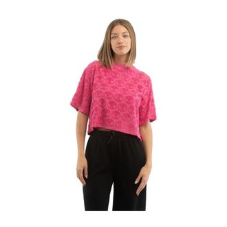 Moschino Cotton Crewneck Graphic T-Shirt - - Tops - Damen - Rosa - XS