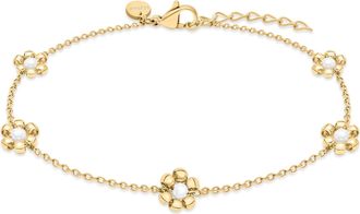 s.Oliver Anklet - Elegante Fu&szlig;kette aus poliertem Edelstahl - gold - Rolokette verstellbar bis 27 cm - wasserfest & hautfreundlich