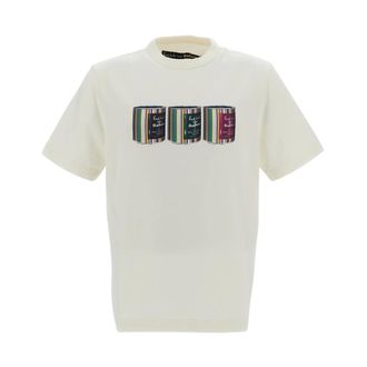 Barbour Homme, Tops, Blanc, Taille: L T-shirt en coton &agrave; col rond