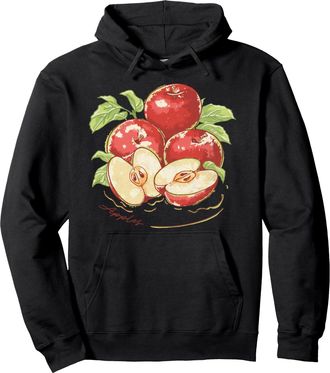 Trendy Apparel Apples Fruit Arrangement Watercolor Painting Pullover Hoodie