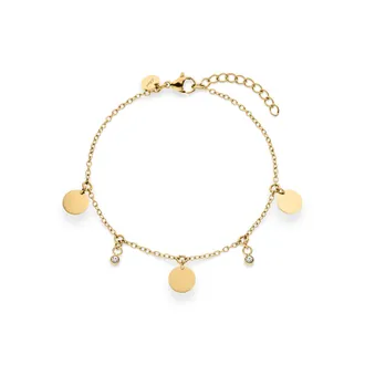 s.Oliver Bracelet - Elegantes Armband aus poliertem Edelstahl - gold - Rolokette verstellbar bis 21 cm - wasserfest & hautfreundlich