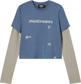 Mini Cream débardeur à imprimé graphique - Bleu