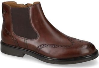 Valleverde 17872 Bottines &eacute;l&eacute;gantes pour homme en cuir marron talon gros 3 cm semelle caoutchouc jambe cheville, marron, 41 EU