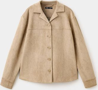 Mango Surchemise imitation daim marron moyen - Femme - XXS - MANGO