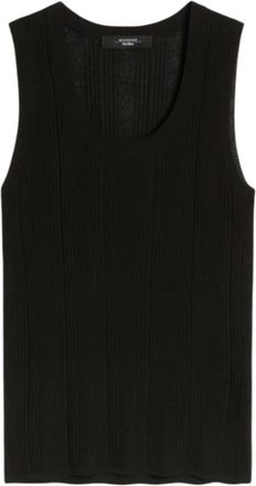 Max Mara Femme, Tops, Noir, Taille: 38 FR Maglia smanicata in filato di viscosa