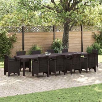vidaXL Table de Jardin Marron 350 x 100 x 73 cm polyrotin vidaXL