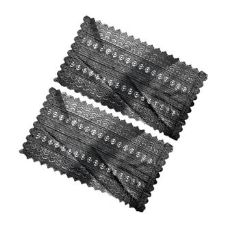 BESPORTBLE Franz&ouml;sisches Spitzen Tischset 2 St&uuml;ck 25X40cm Schwarzes Polyester Hochzeit Party Tischdekorationsmatte Haushalt Festtagszubeh&ouml;r