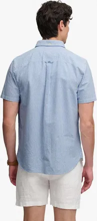 Superdry Chemise Oxford preppy &agrave; manches courtes - Bleu ciel ray&eacute;