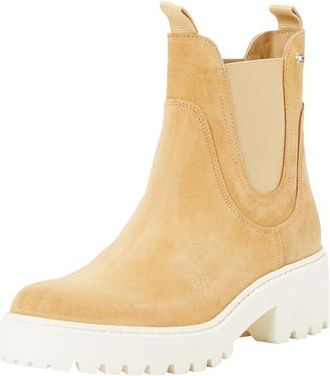 Tommy Hilfiger Women FLAG SUEDE MID HEEL CHELSEA, Classic Khaki, 37 EU