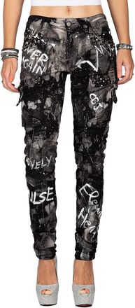 Cipo & Baxx Damen Jeans WD397-bans Schwarz W29/L34