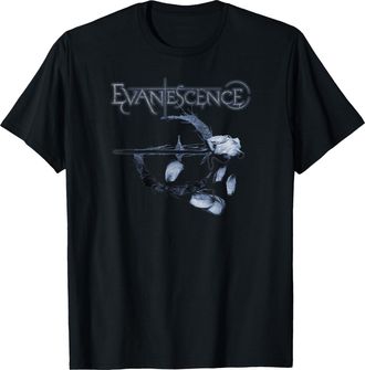 Evanescence Logo Petals T-Shirt - Schwarz, Unisex, Kurzarm, Klein (EU), Klassisch, Importiert