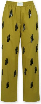 Des_Phemmes DES Phemmes, Femme, Pantalons, Vert, Taille: 38 FR Beaded Pantalons