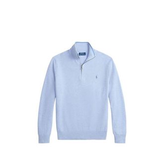 Polo Ralph Lauren Pull &agrave; col zipp&eacute; en maille textur&eacute;e de coton