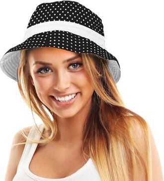 TOSKATOK Ladies Womens Reversible Cotton Polka Dot Bush Bucket Sun Hat