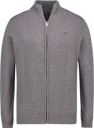 Hackett Herren Pullover grau Lammwolle unifarben