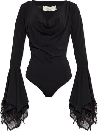 Blumarine Lang&auml;rmliger Body - - Tops - Damen - Schwarzk - 2XS