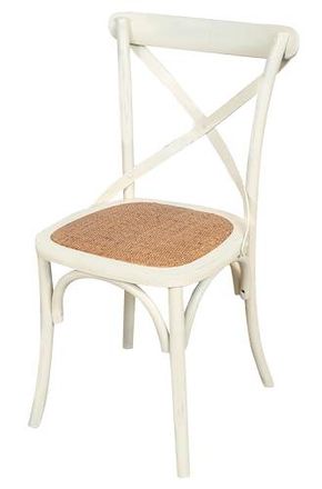 Biscottini International Thonet Küchenstuhl weiß L 46,5 x T 42,5 x H 86,5 cm - Esszimmerstuhl - Shabby-Stuhl - Esszimmerstühle - Küchenstühle - Esszimmerstühle aus Holz - Wohn