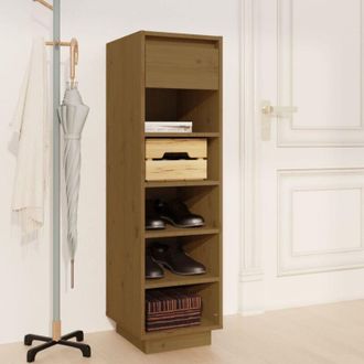 vidaXL Vidaxl - Armoire &agrave; chaussures marron miel 30x34x105cm bois de pin massif