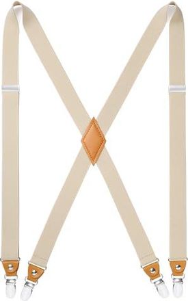 Hisdern Bretelles pour hommes avec 4 bretelles à clips métalliques très solides, taille unique, réglable et élastique, forme X