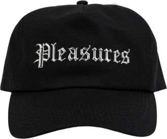 Pleasures Homme, Accessoires, Noir, Taille: ONE Size Casquette snapback en coton noir chrom&eacute;