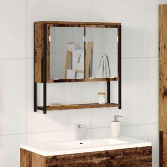 vidaXL Vidaxl - Cabinet de miroir de salle de bain en bois vieux 60x16x60 cm en bois reconstitu&eacute;