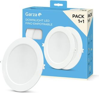 Garza LED-Einbaustrahler, rund, extra flach, Bullauge, 22 cm, 18 W, 4000 K, neutrales Licht, 1950 lm, 30.000 h, IP20, Wei&szlig;, Energieeinsparung 80%