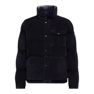 Moncler Homme, Vestes, Noir, Taille: 3XL Serrant Corduroy Short Down Jacket