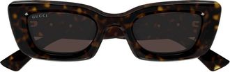 Gucci Schmale rechteckige Cat-Eye-Sonnenbrille - - Accessories - unisex - Braun - 49 MM