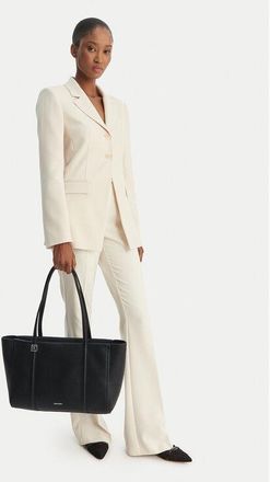 Calvin Klein Handtasche Emblem Hw Pebble Tote LV04F3424G Schwarz