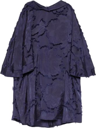 Talbot Runhof robe courte à franges - Bleu