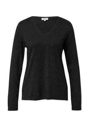 s.Oliver Langarmshirt T-Shirt Longsleeve mit V-Ausschnitt und Glitzergarn