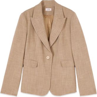 Oltre Femme, Vestes, Beige, Taille: 50 FR Veste Structur&eacute;e M&eacute;lange Viscose