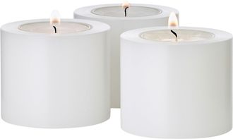 Edzard 3er-Set Teelichthalter Dauerkerze Cornelius (H&ouml;he 5 cm, &Oslash; 6 cm), hitzebest&auml;ndig bis 90&deg;, aus robustem, nachhaltigem Kunststoff