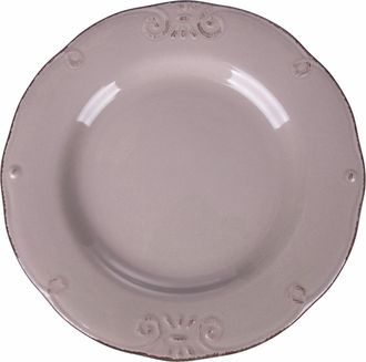 Villa D'Este Home Tivoli Set mit 6 flachen Tellern aus glasiertem Steinzeug, &Oslash; 27 cm, Duchessa Vanilla