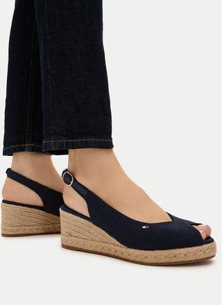Tommy Hilfiger Espadrilles Mid Wedge Espad Slingback FW0FW09228 Dunkelblau