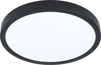 Eglo LED Deckenleuchte Fueva 5, Ø 28,5 cm, 1 flammige Aufbauleuchte, Bad-Deckenlampe aus Stahl und einer Kunststoff Leuchtfläche in Schwarz, Weiß, LED Aufb