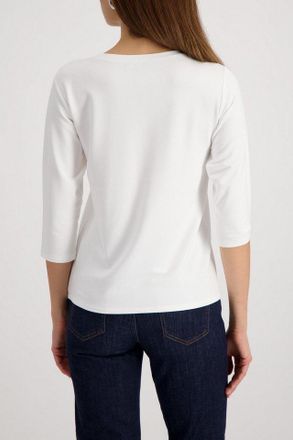 Monari 3/4-Arm-Shirt Rundhalsausschnitt, Regular Fit, mit Strasssteinen