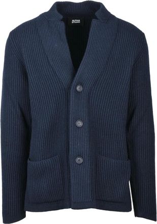 Alpha Studio Homme, Pulls, Bleu, Taille: 2XL Giacca Rever Costa Inglese