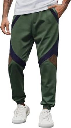 Generic Pantalon de jogging confortable pour homme - Coupe d&eacute;contract&eacute;e - Pour le salon et la maison - Doublure en polaire douce - Taille &eacute;lastique, Vert, 3XL