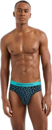 Emporio Armani Herren 3-Pack Brief Boxershorts, Blue/Blue/Blue, M