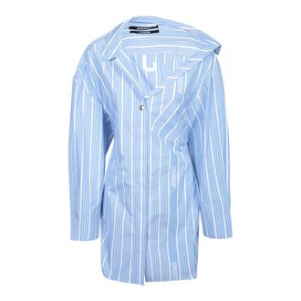 Jacquemus Femme, Robes, Bleu, Taille: 40 FR La Mini Robe Chemise