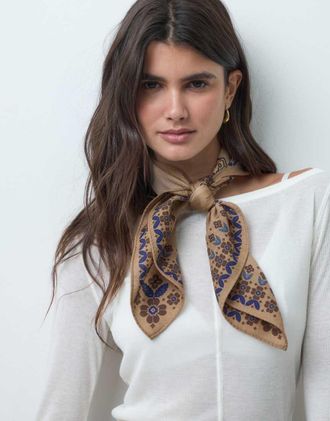 Polo Ralph Lauren Schal mit Winterb&auml;ren-Print in Cremewei&szlig;-Neutral