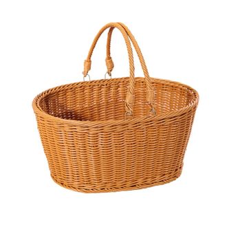 Cabilock 1Stk Simulation Rattankorb s&uuml;&szlig;er Korb runder Weidenkorb Geflochtener Korb mit Deckel k&uuml;hlkorb einkaufskorb Storage Baskets Aufbewahrungskorb f&uuml;r Blume