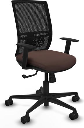 Piqueras y Crespo Computerstuhl mit Rollen Yunquera mit 1D-Armen, h&ouml;henverstellbare Lendenwirbelst&uuml;tze, ausgestattet mit 4 Positionen und Schneideschaum, Schwarz/Dunkel